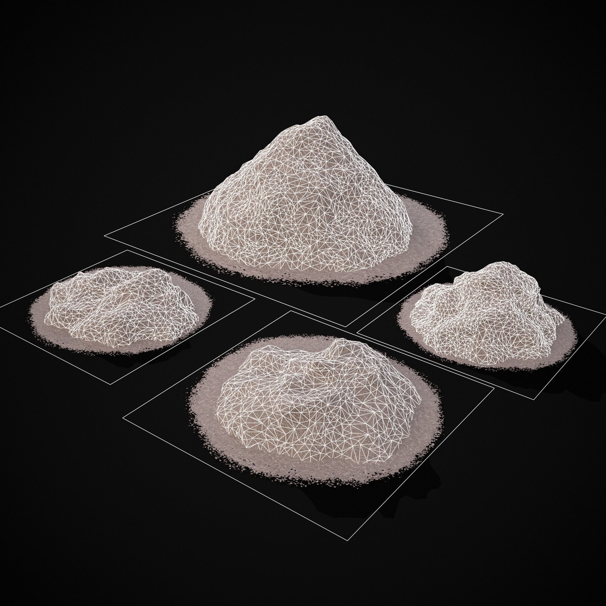 3D model White Rice Piles VR / AR / low-poly | CGTrader