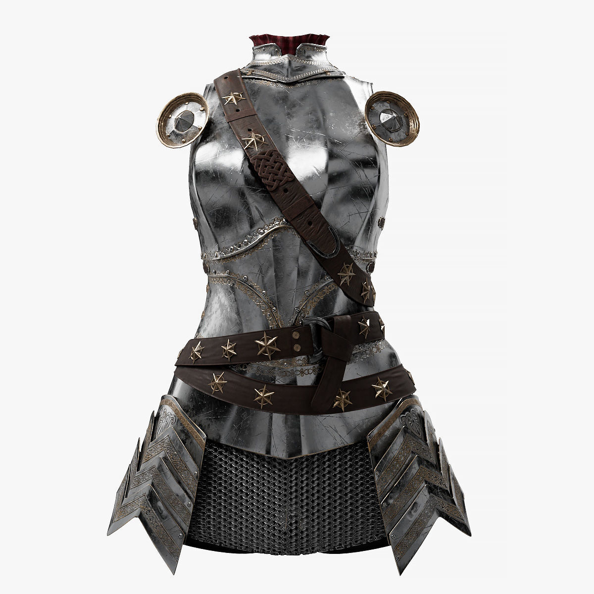 Female Knight Body Armor Set MidPoly 3D model | CGTrader