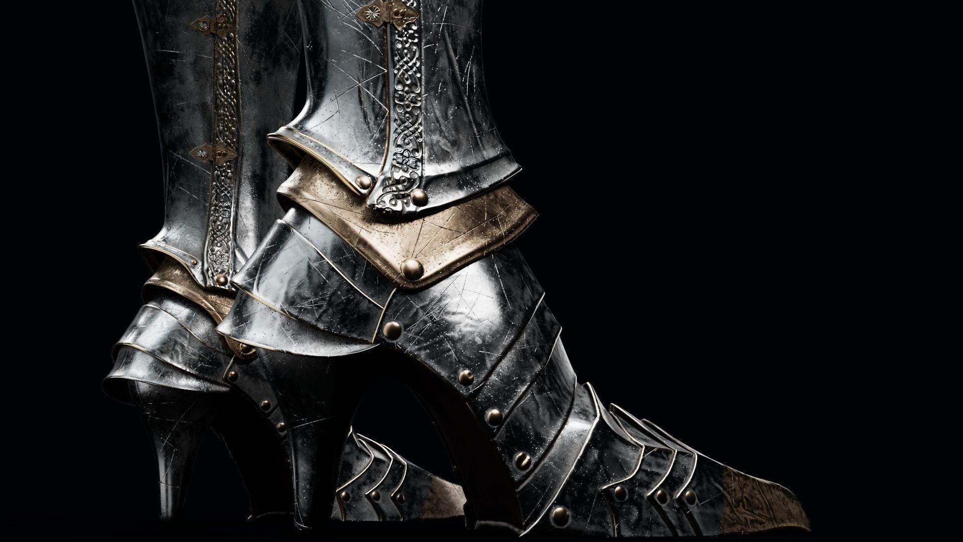 Female Knight Foot And Ankle Armor MidPoly 3D model | CGTrader