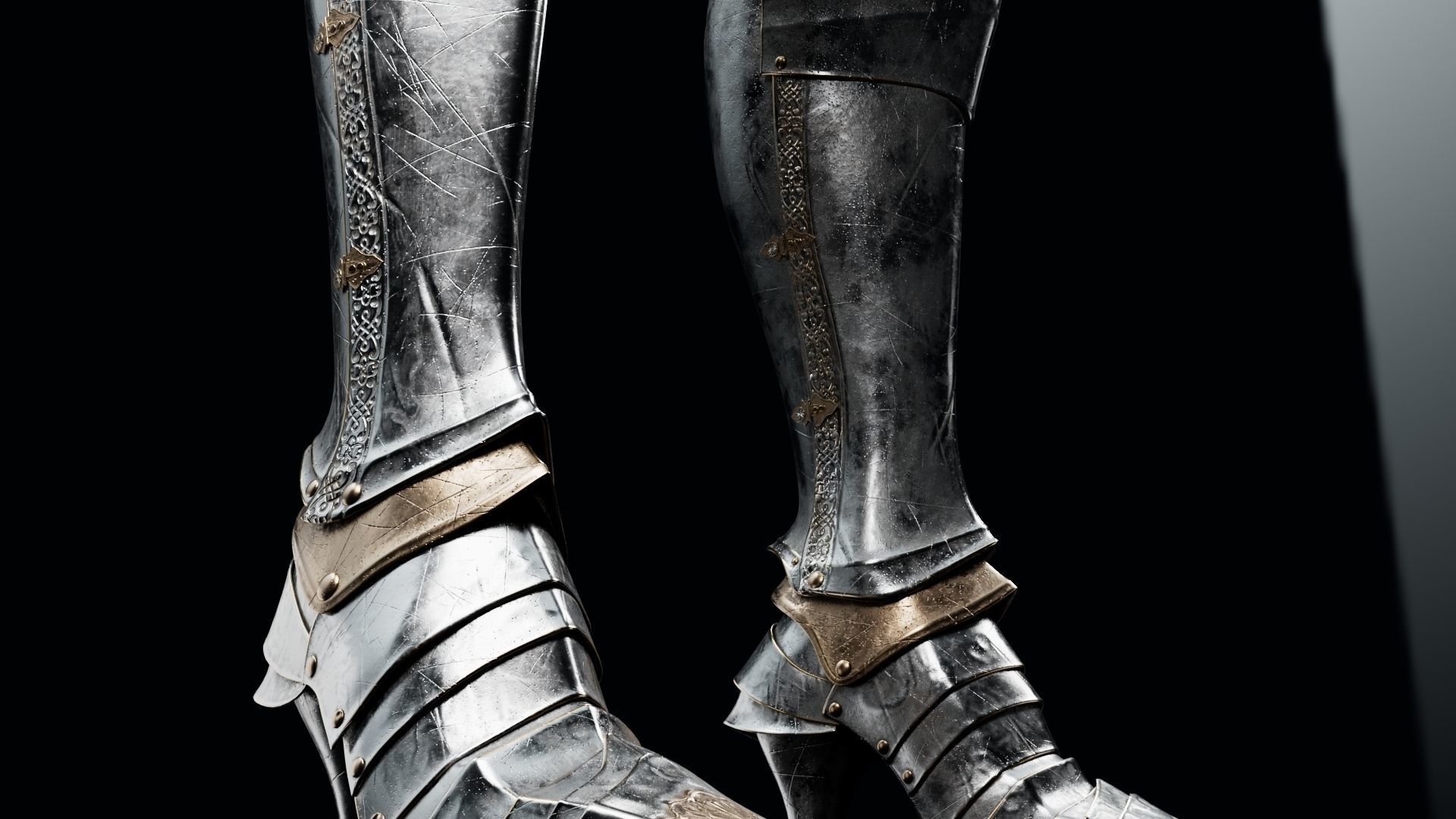 Female Knight Foot And Ankle Armor MidPoly 3D model | CGTrader