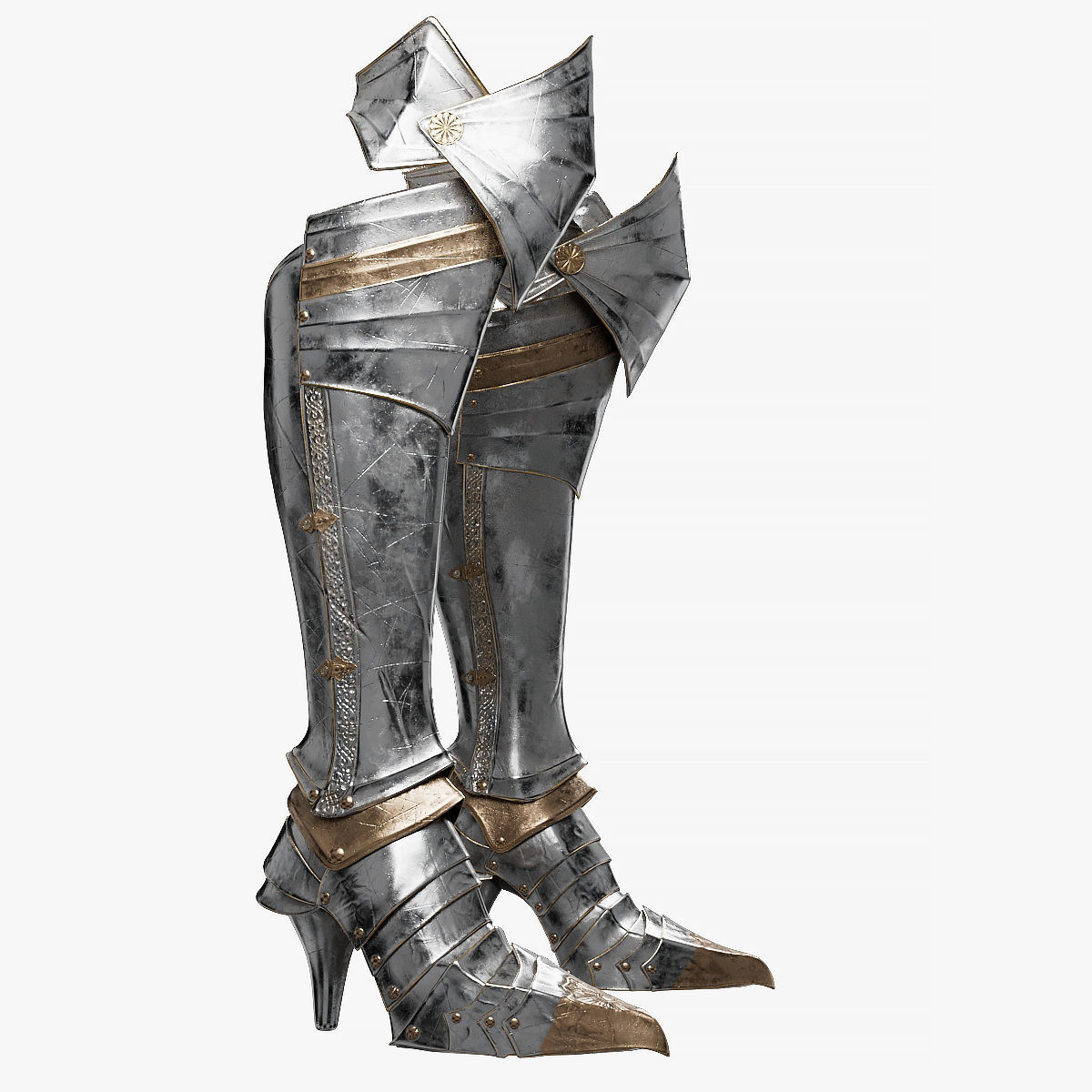 Female Knight Foot And Ankle Armor MidPoly 3D model | CGTrader