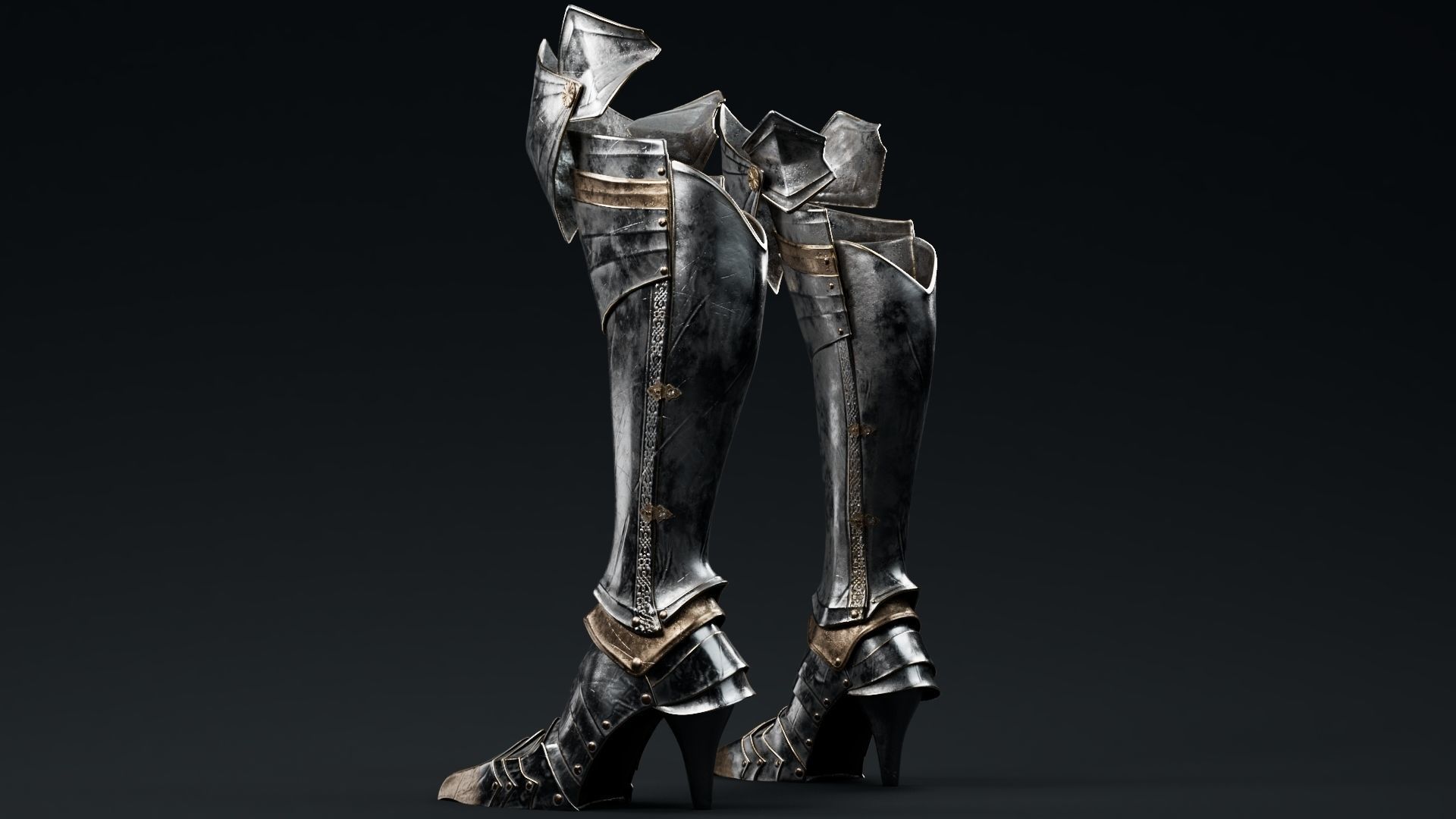 Female Knight Foot And Ankle Armor MidPoly 3D model | CGTrader