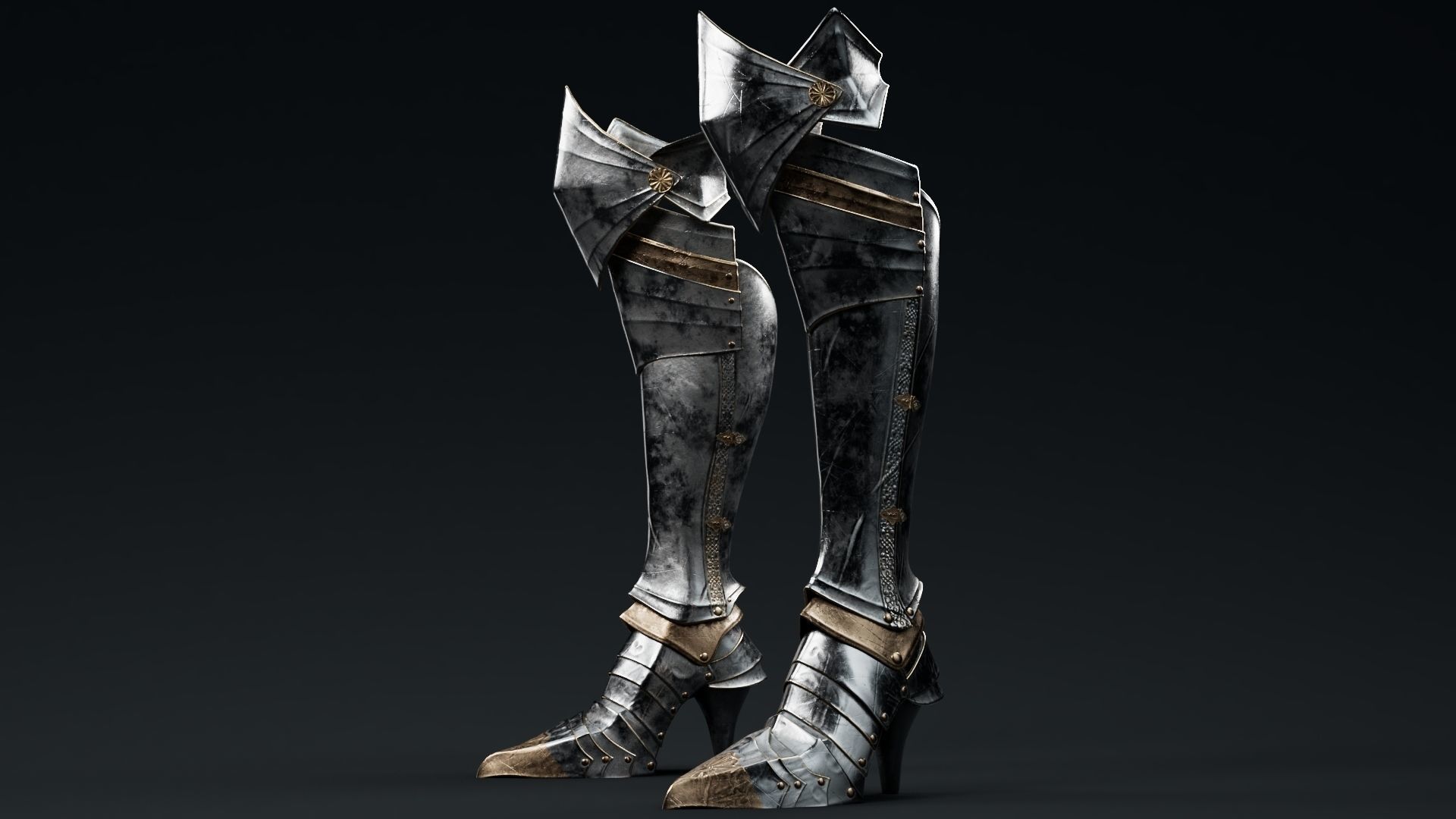 Female Knight Foot And Ankle Armor MidPoly 3D model | CGTrader