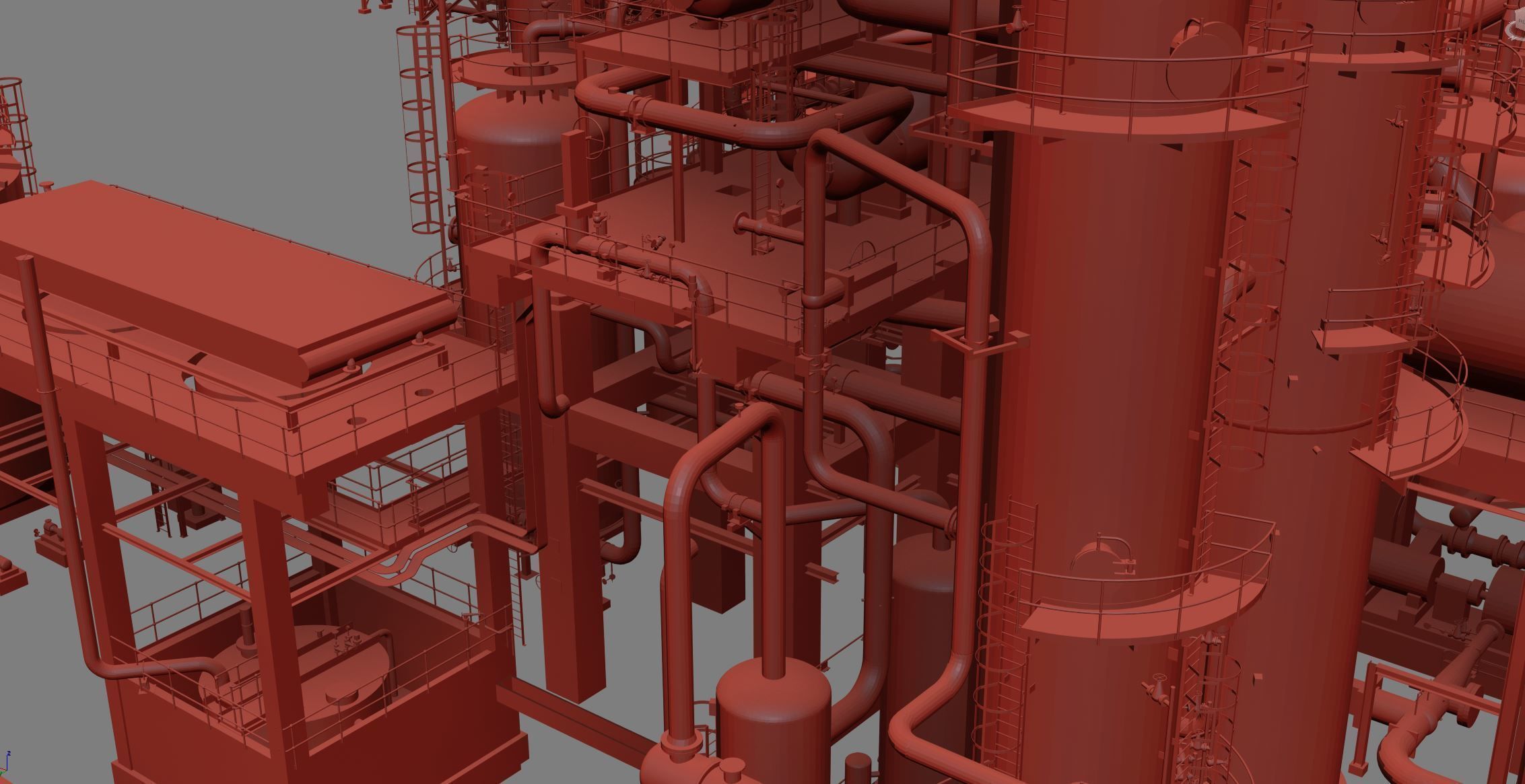 3D model Oil Refinery Low Poly Model VR / AR / low-poly | CGTrader
