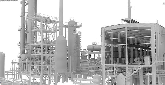 3D model Oil Refinery Low Poly Model VR / AR / low-poly | CGTrader