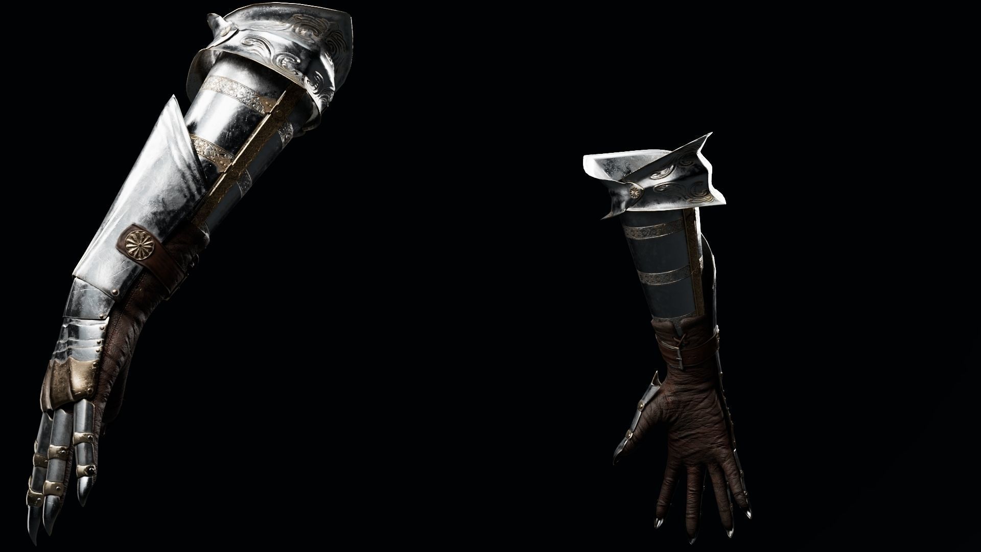 Female Knight Hand And Wrist Armor MidPoly 3D model | CGTrader