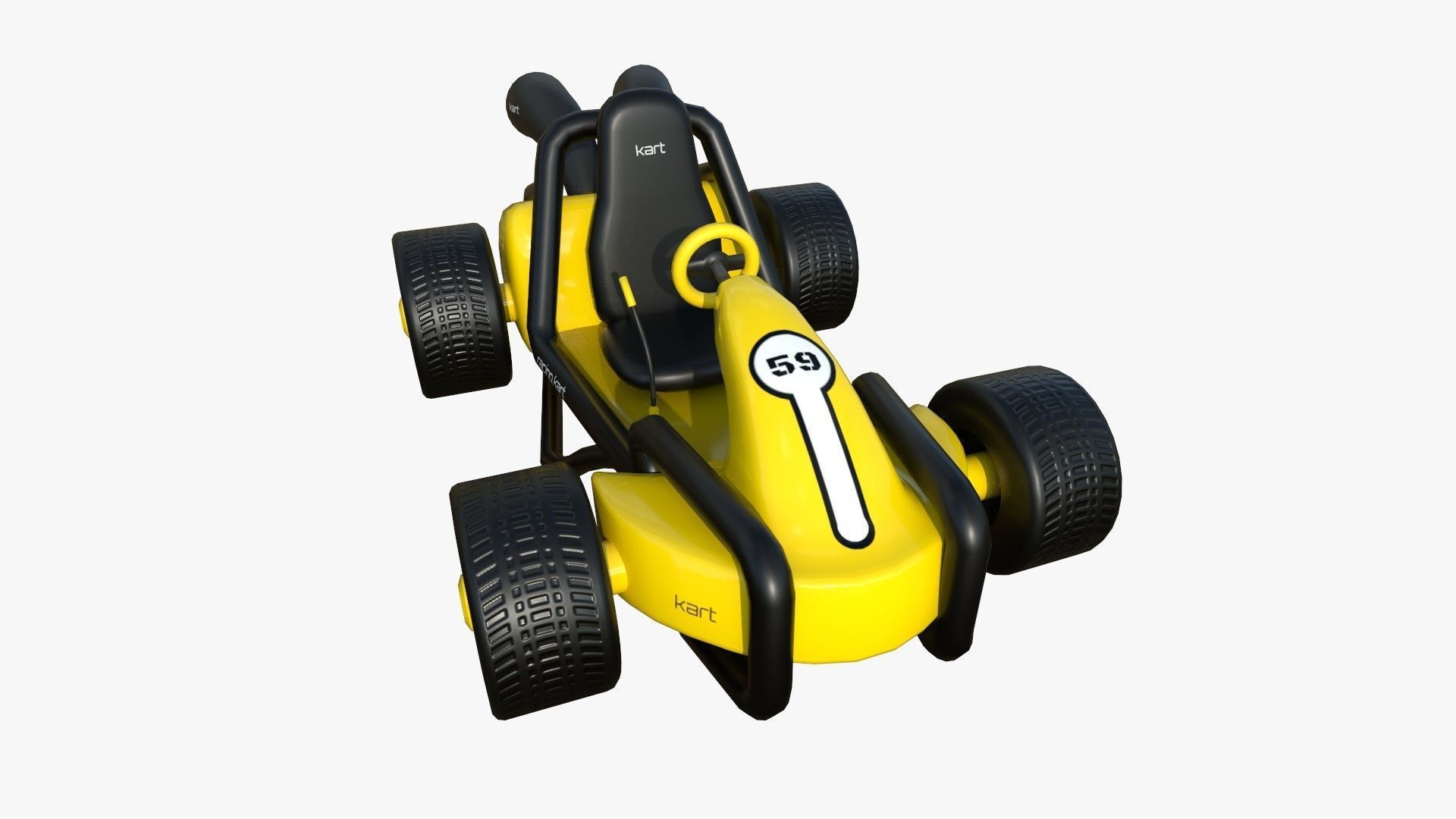 3D model Cartoon Kart G06 Yellow - Vehicle Racing Design VR / AR / low ...