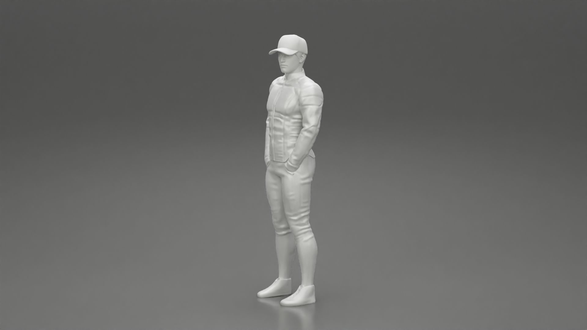 motorbiker standing with his hands in pocket 3D model 3D printable ...