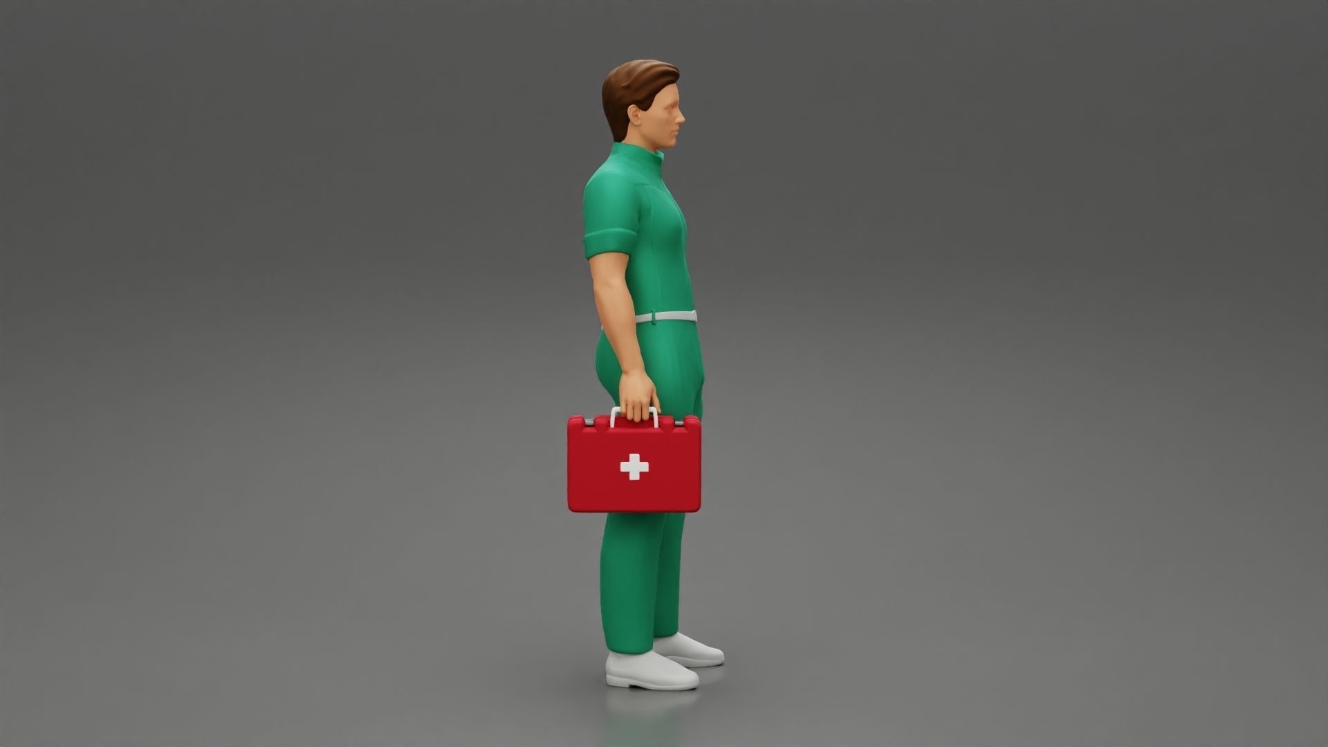 paramedic Standing And Holding first Aid box 3D model 3D printable ...
