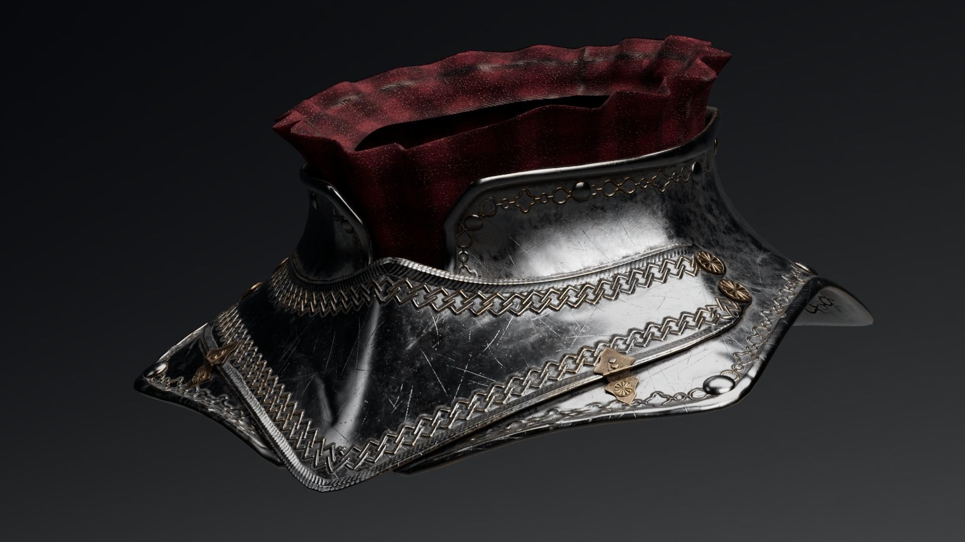 Female Knight Neck Armor MidPoly 3D model | CGTrader