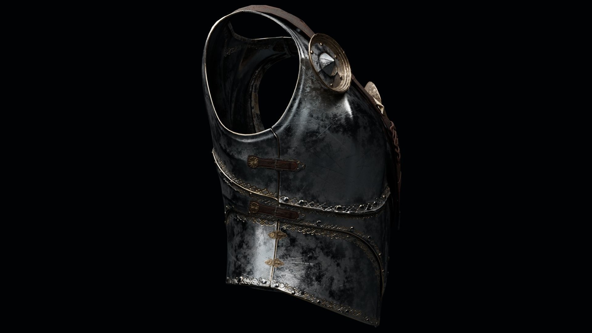 Female Knight Upper Chest Armor MidPoly 3D model | CGTrader