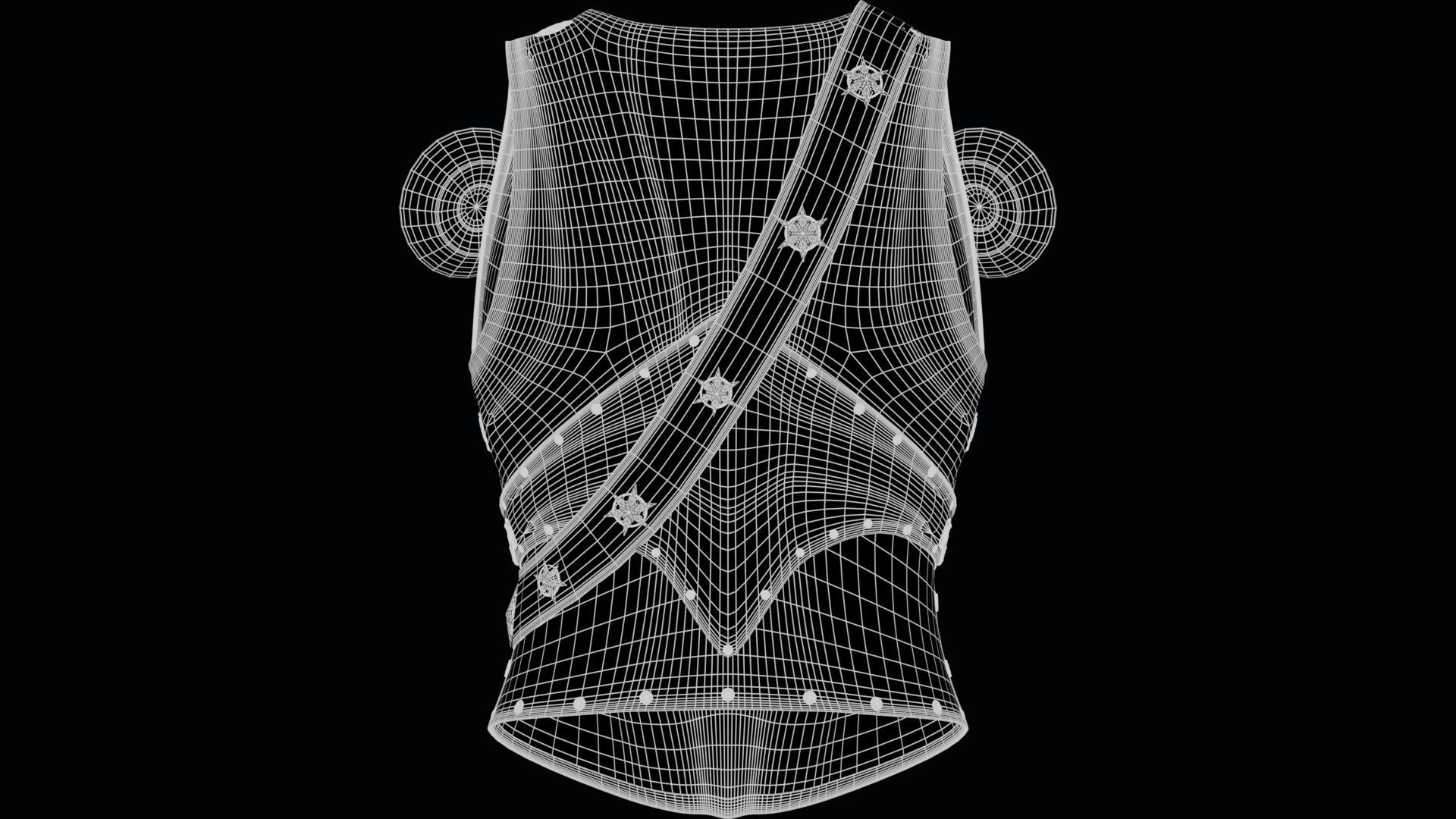Female Knight Upper Chest Armor MidPoly 3D model | CGTrader