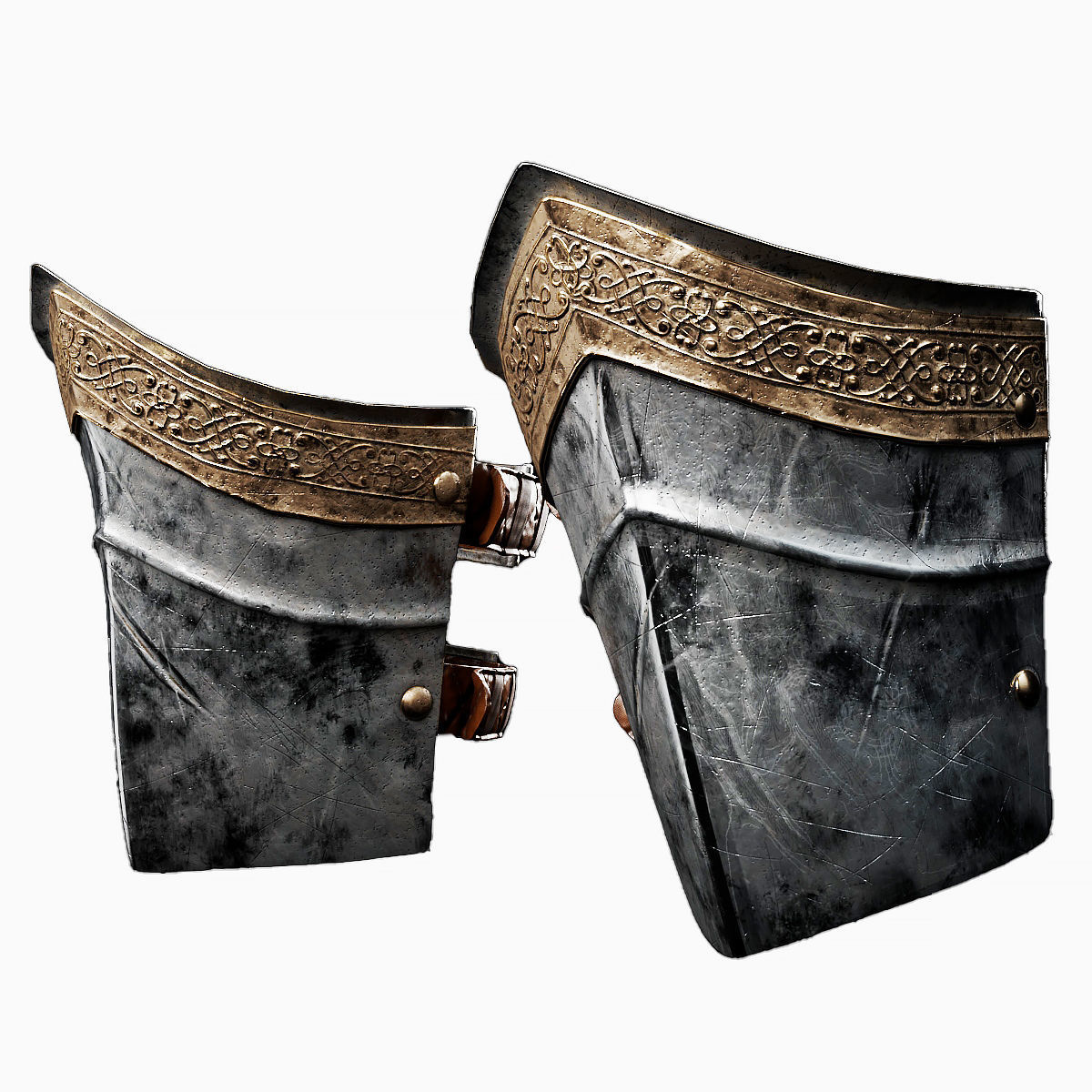 Female Knight Upper Leg Armor MidPoly 3D model | CGTrader