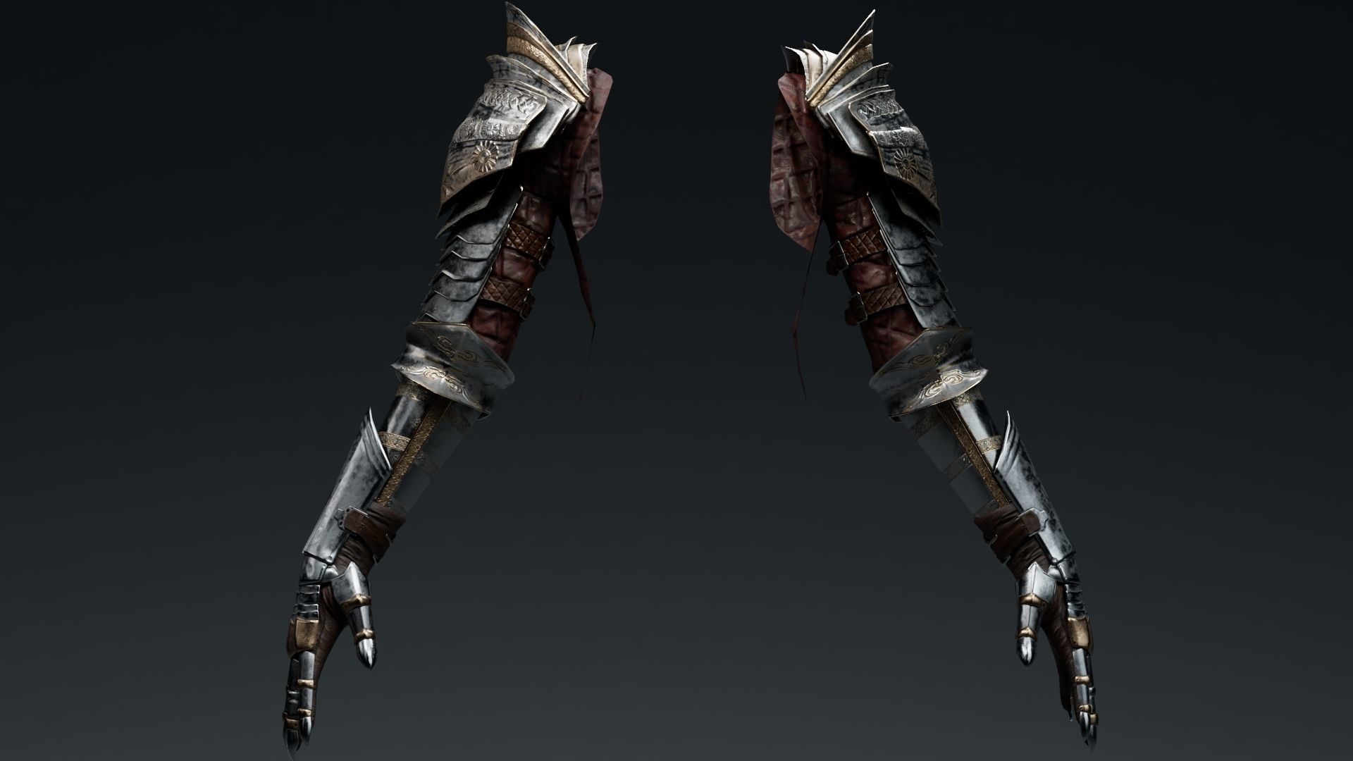 3D model Female v Arm Armor Set LowPoly VR / AR / low-poly | CGTrader