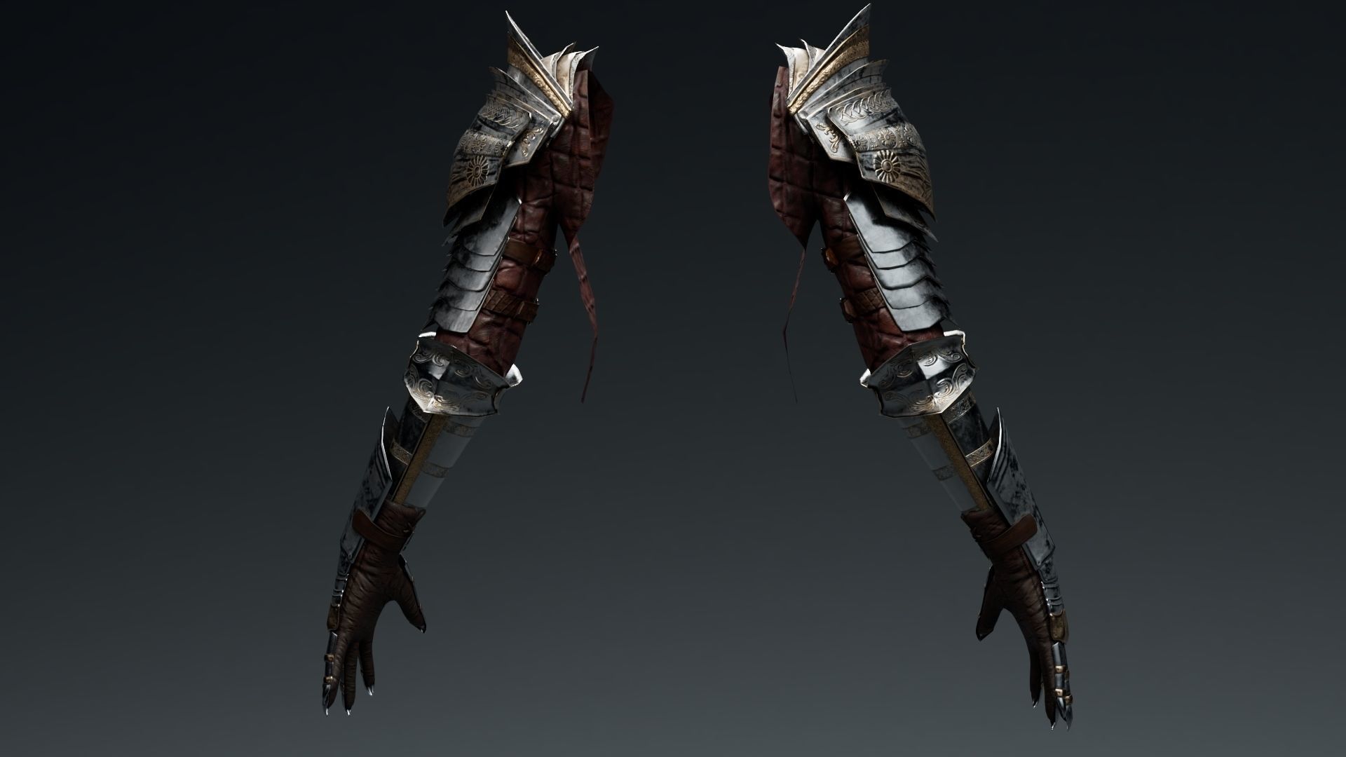 3D model Female v Arm Armor Set LowPoly VR / AR / low-poly | CGTrader