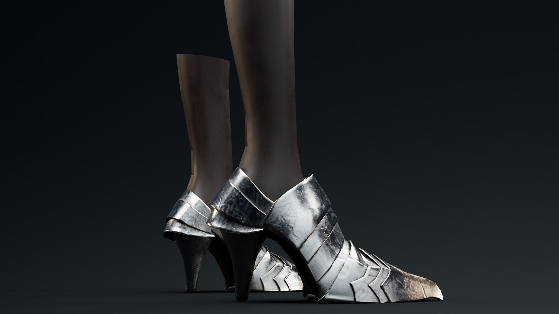 3D model Female Knight Foot Amor LowPoly VR / AR / low-poly | CGTrader