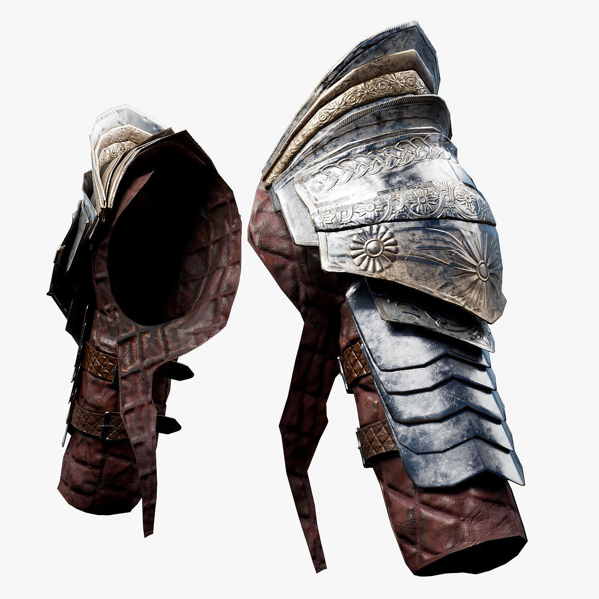 3D model Female Knight Shoulder Armor Set LowPoly VR / AR / low-poly ...