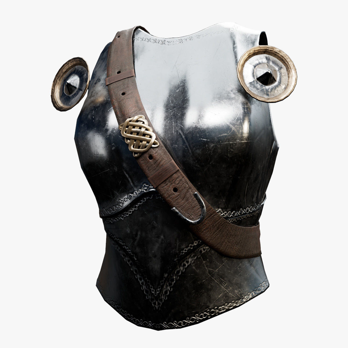 3D model Female Knight Upper Chest Armor Set LowPoly VR / AR / low-poly | CGTrader