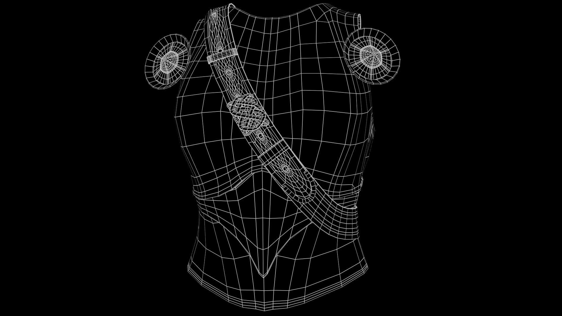 3D model Female Knight Upper Chest Armor Set LowPoly VR / AR / low-poly ...