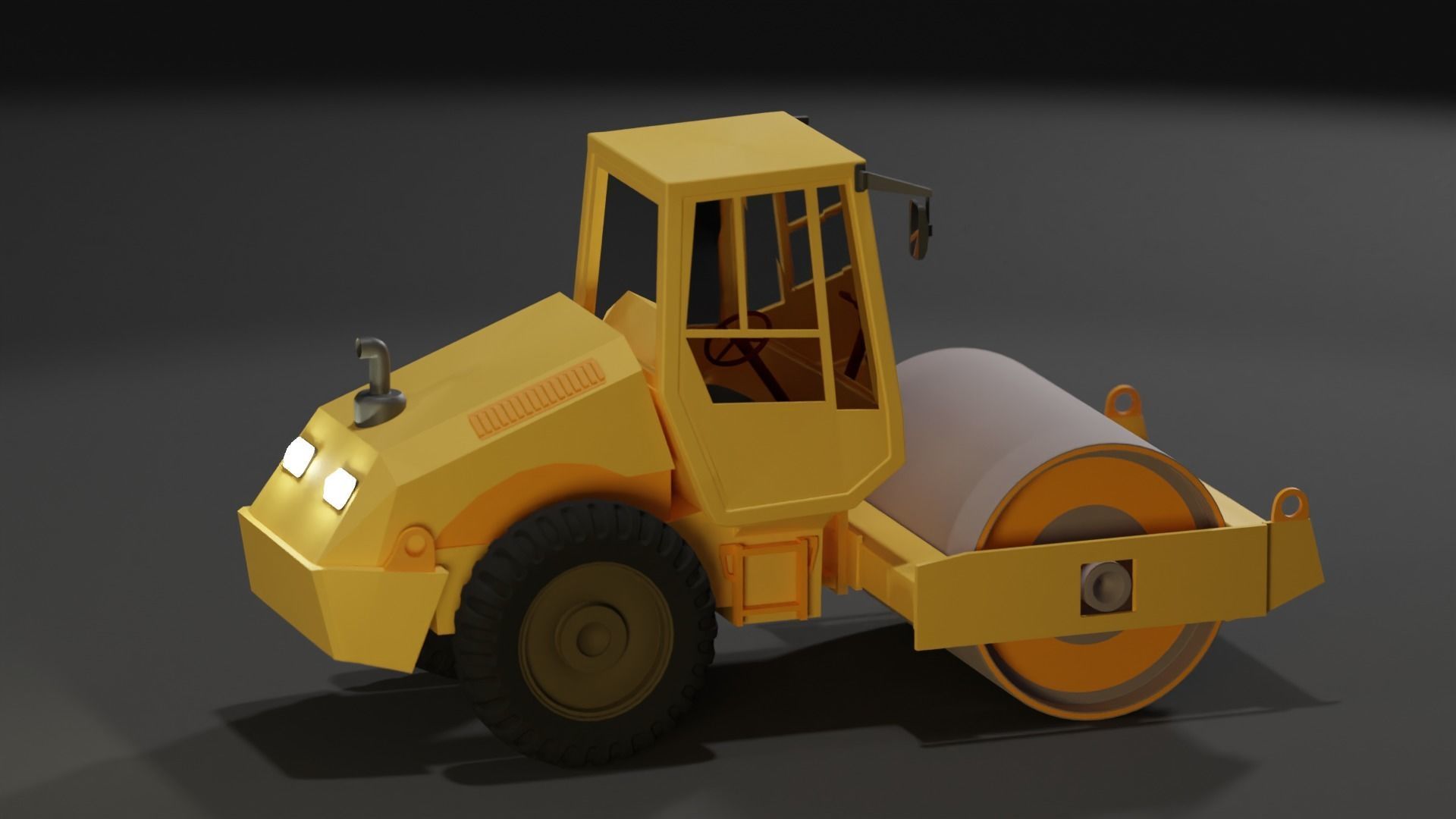 3D model of Road Roller - yellow color 3D model animated | CGTrader