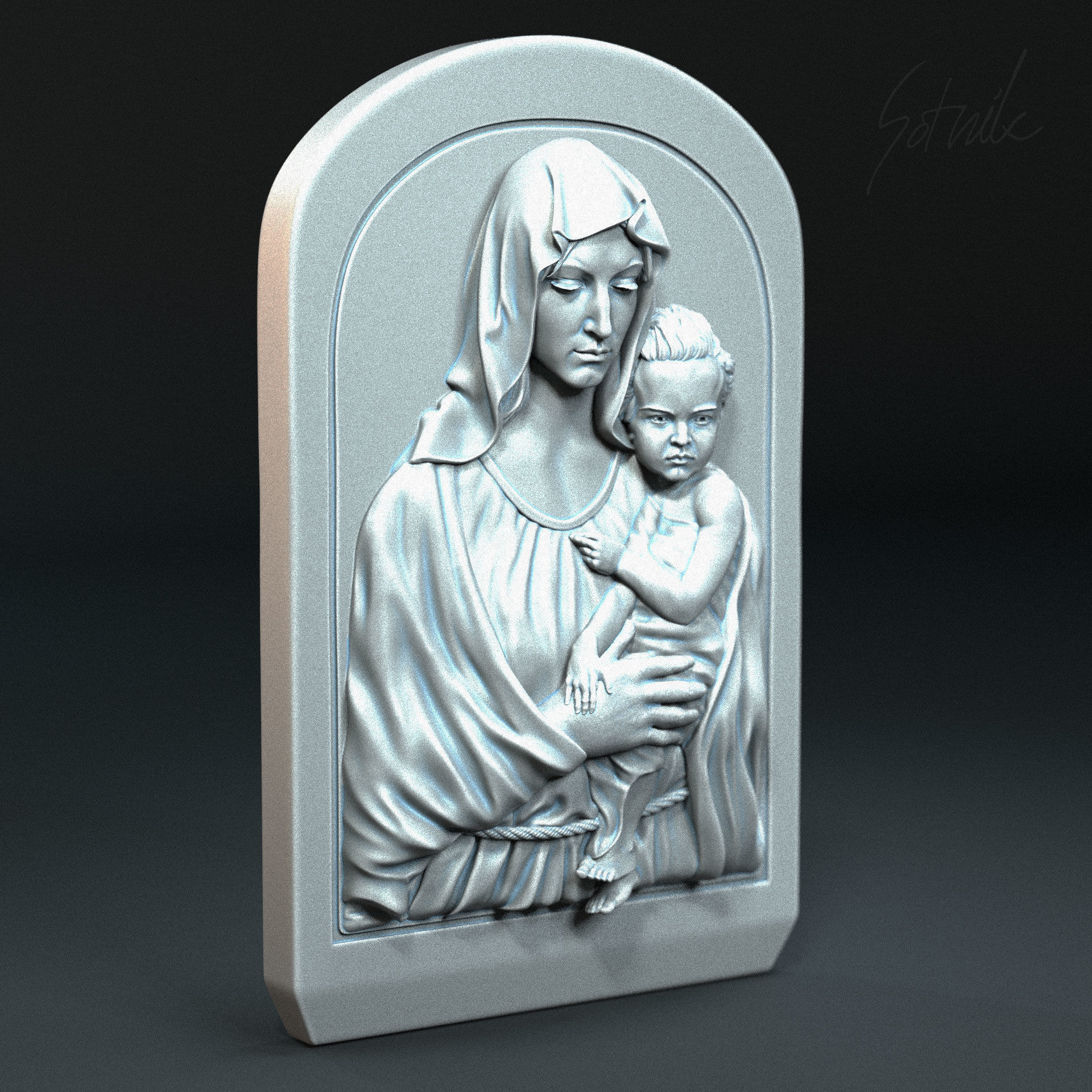 Mother Maria bas-relief 3D model 3D printable | CGTrader