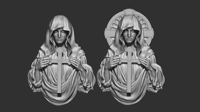 Mother Maria bas-relief 02 3D model 3D printable | CGTrader