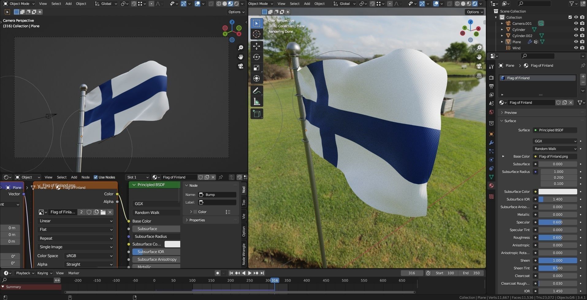 Animated Finland Flags 3D model animated | CGTrader
