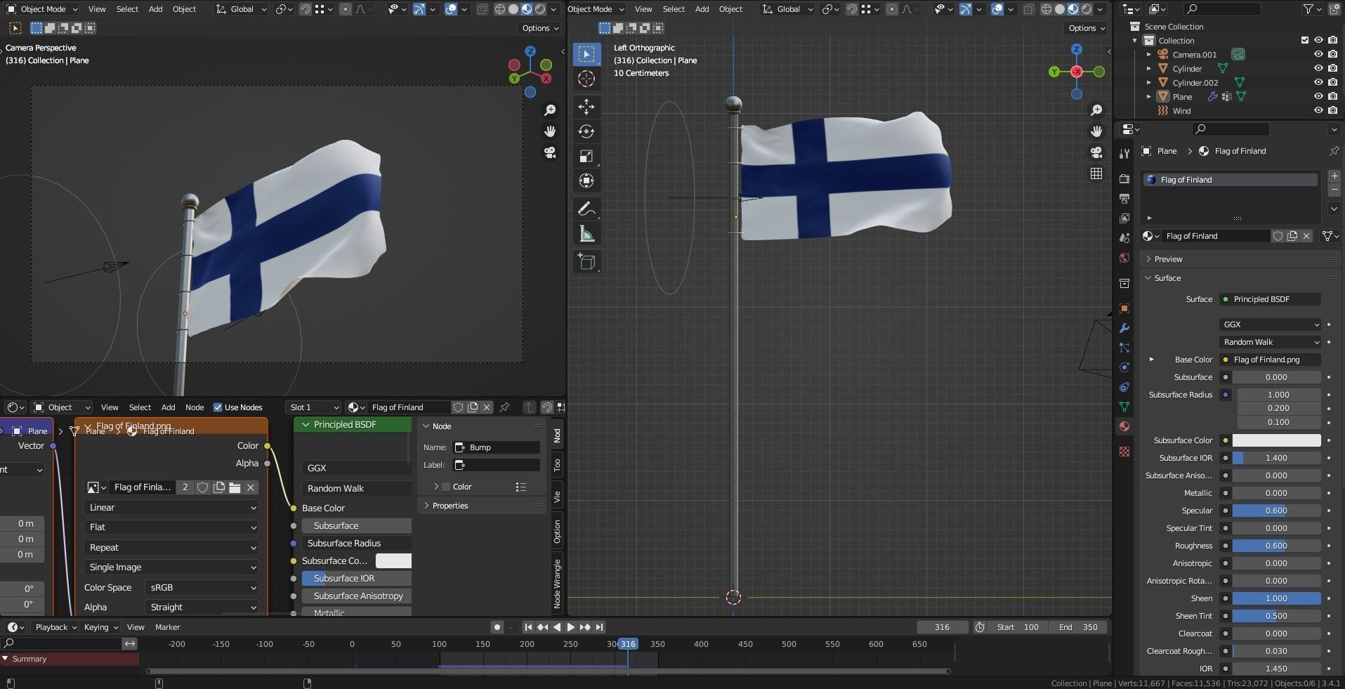 Animated Finland Flags 3D model animated | CGTrader
