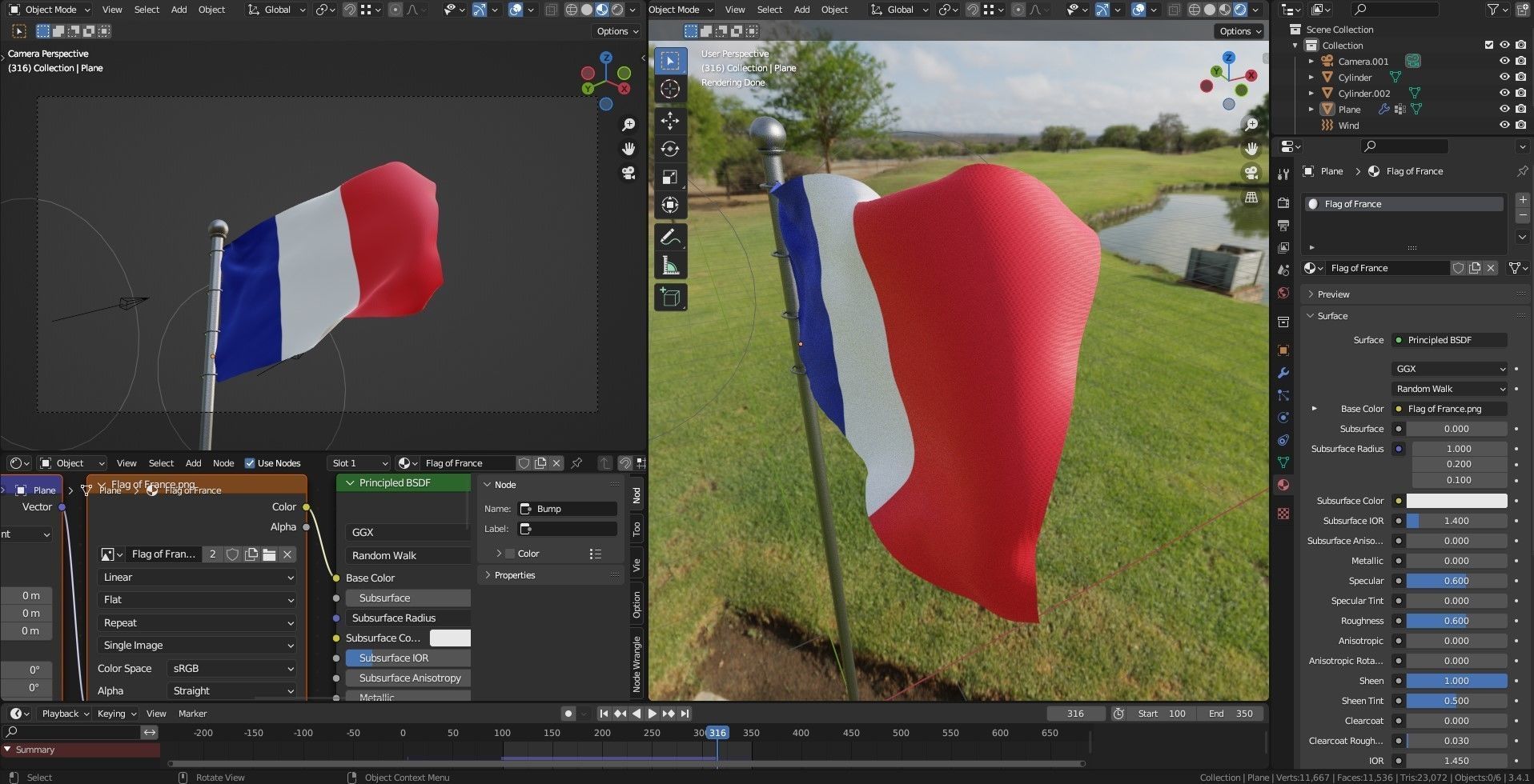 Animated France Flags 3D model animated | CGTrader