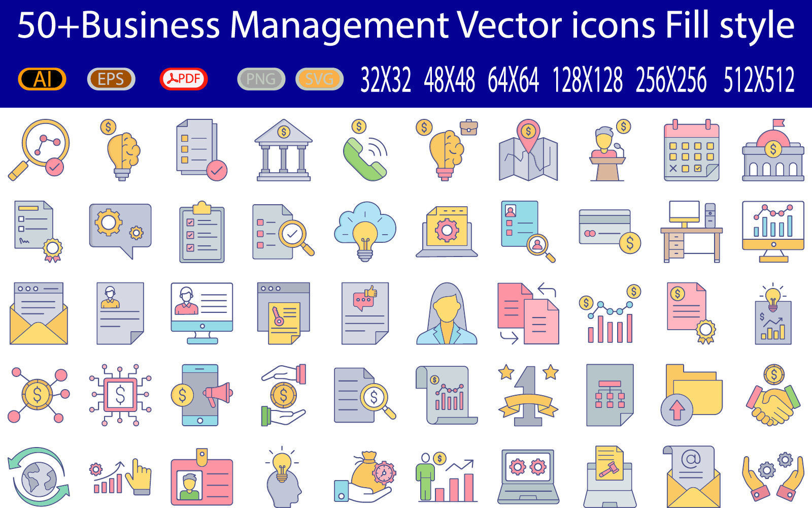 Business management icon pack Texture | CGTrader
