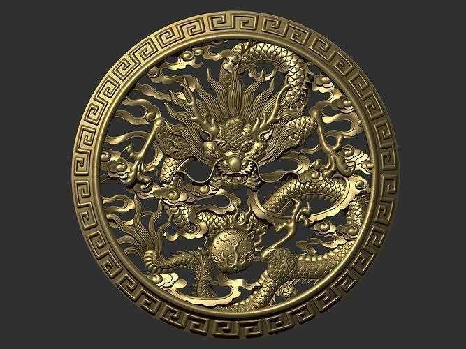 dragon gold medallion 3D model 3D printable | CGTrader