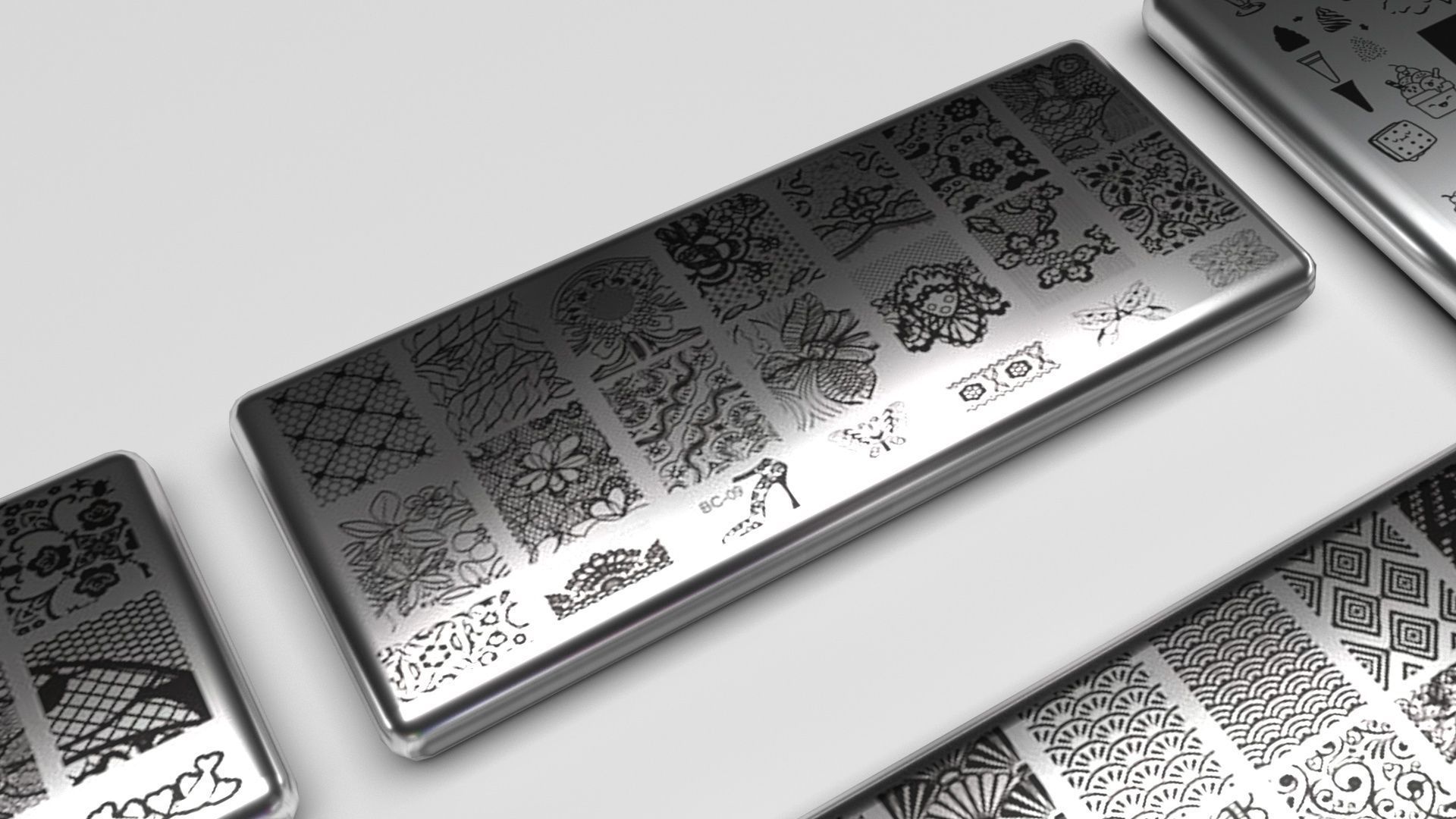 Nail Stamper With Nail Stamp Plates Set and Nail Polishes Set 3D model ...