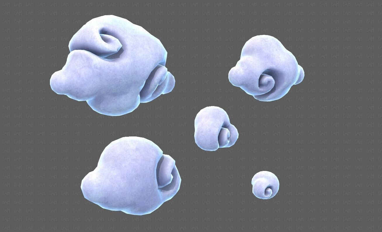 3D model Clouds cartoon V04 VR / AR / low-poly | CGTrader