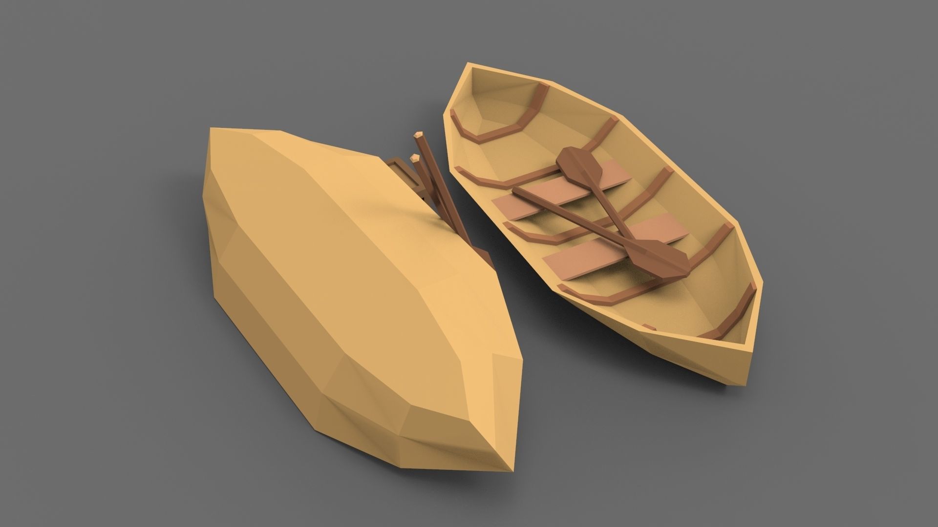 3D model Low Poly Stylized Boat Lowpoly 3D model VR / AR / low-poly ...