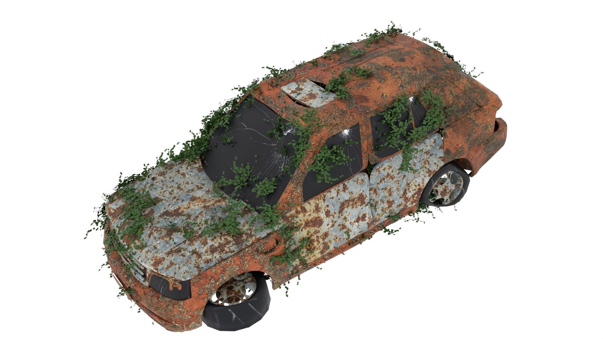 Damaged Rusted Car 3D model | CGTrader