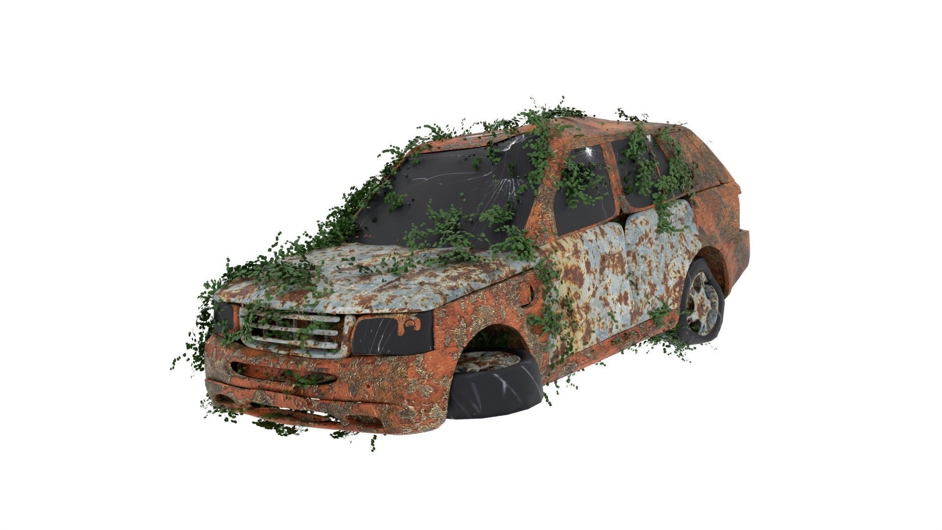 Damaged Rusted Car 3D model | CGTrader