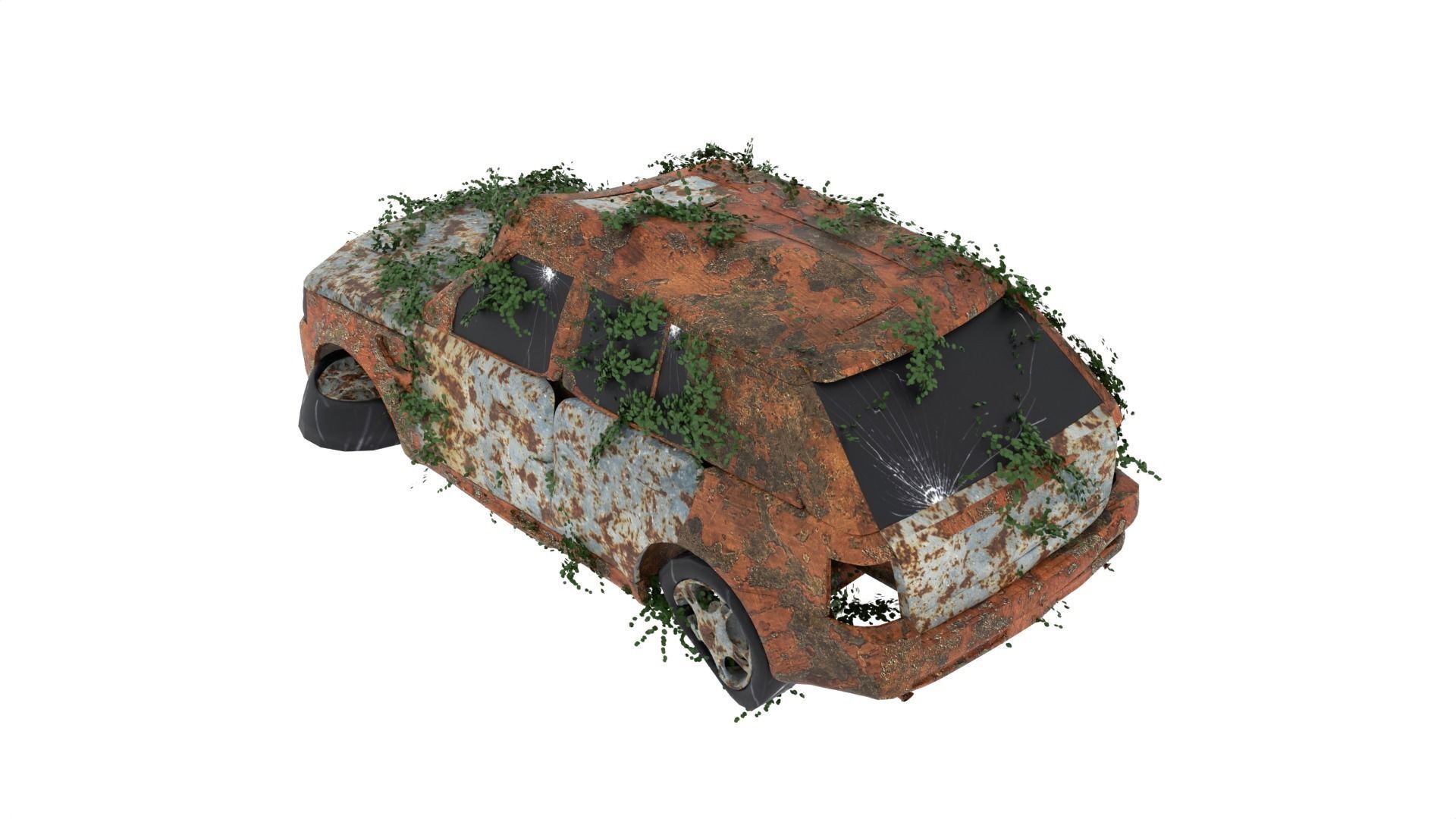 Damaged Rusted Car 3D model | CGTrader
