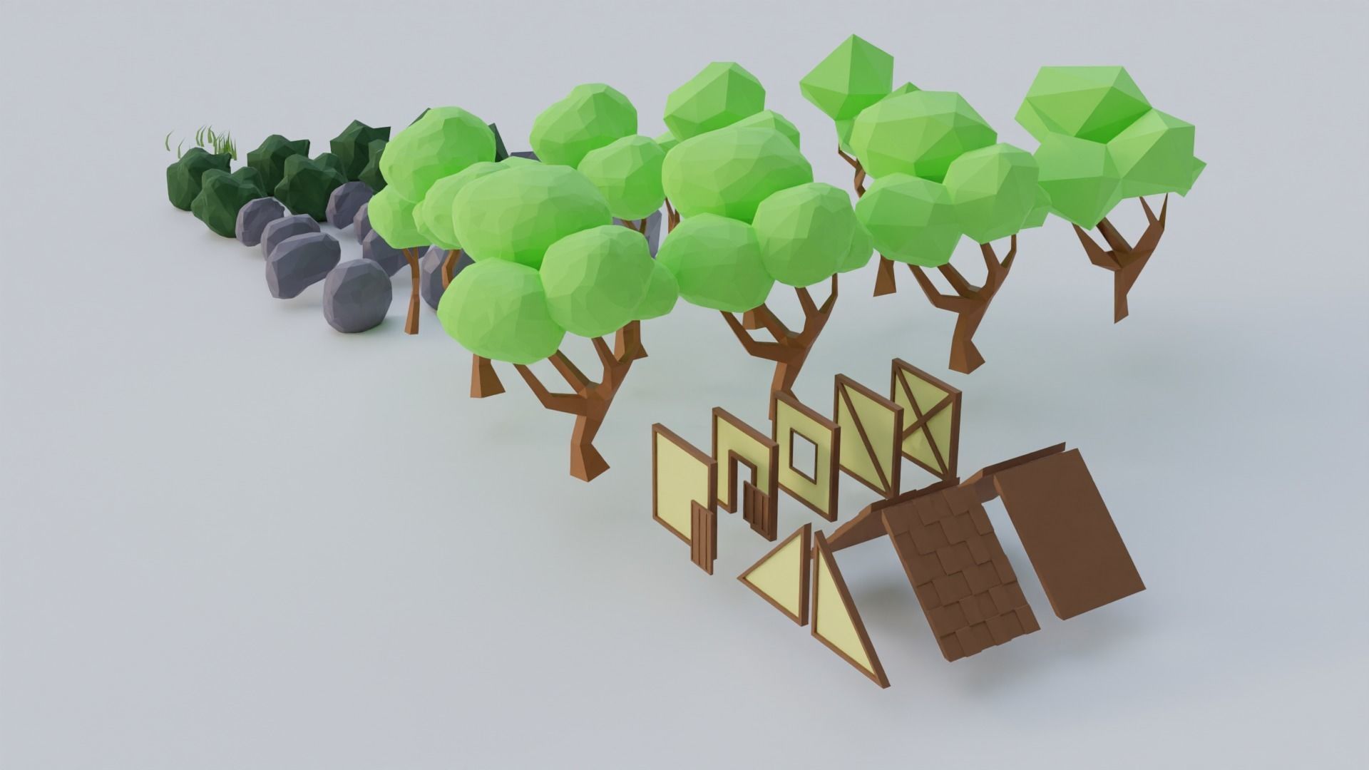 3D model Low poly game asset pack VR / AR / low-poly | CGTrader