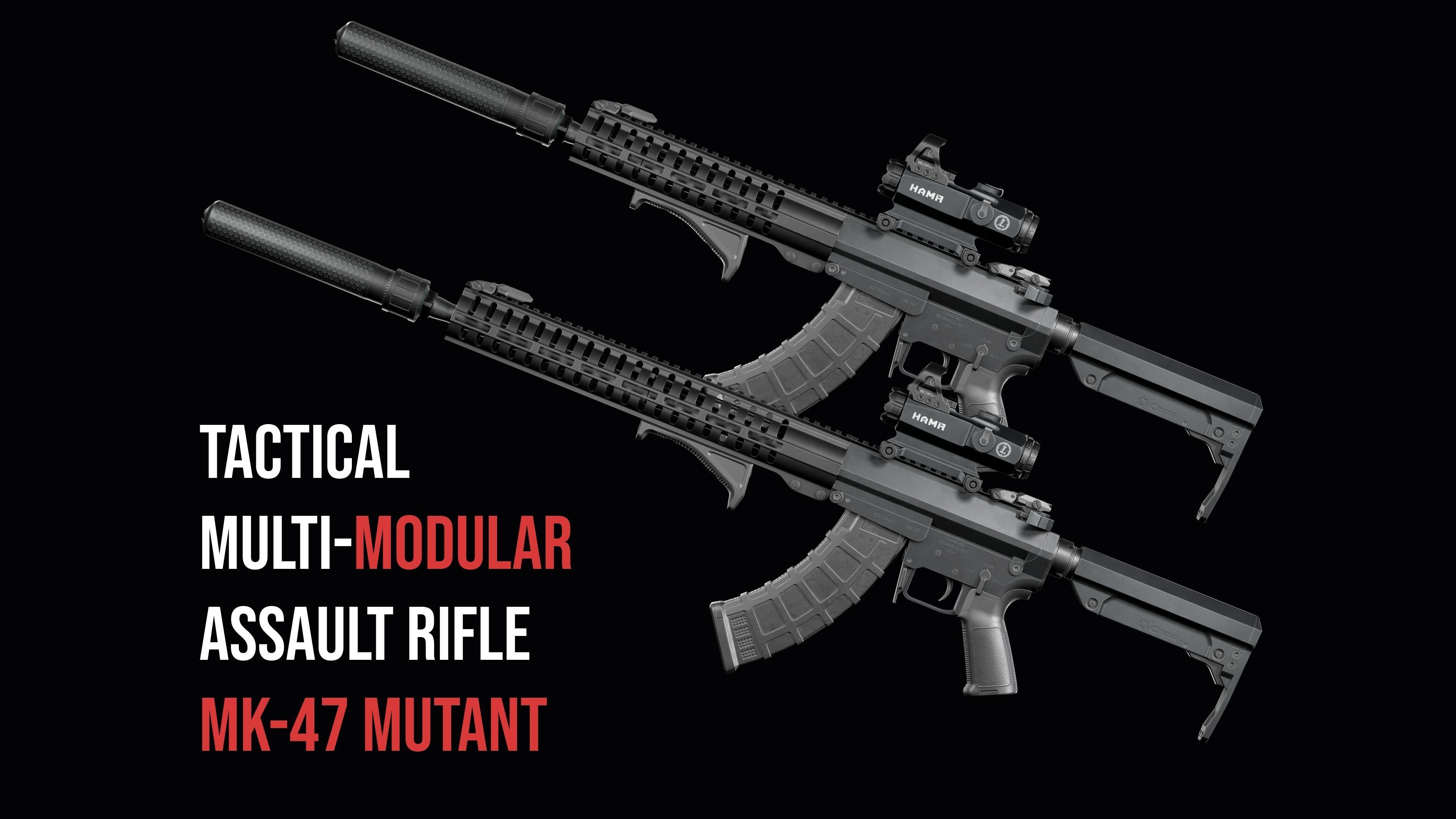 3D model Tactical Modular assault rifle Mk47 mutant ar-15 modul VR / AR / low-poly | CGTrader