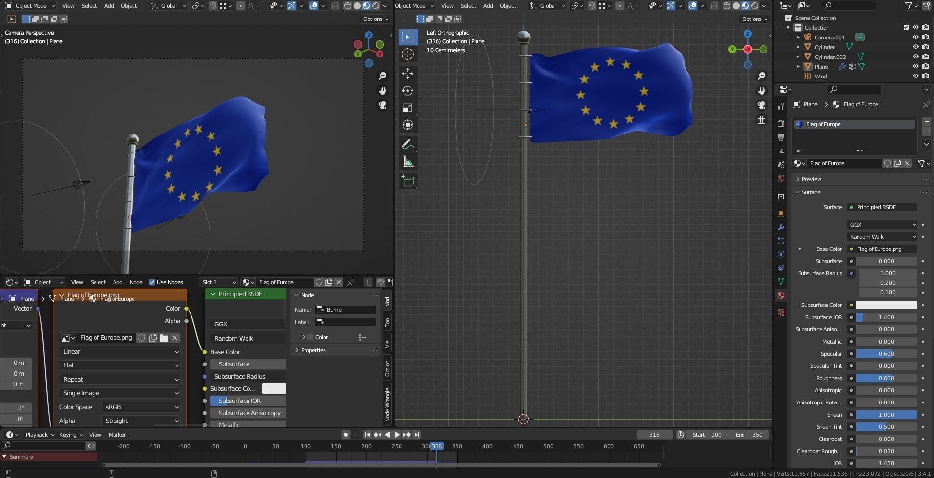 Animated Europe and NATO Flags 3D model animated | CGTrader