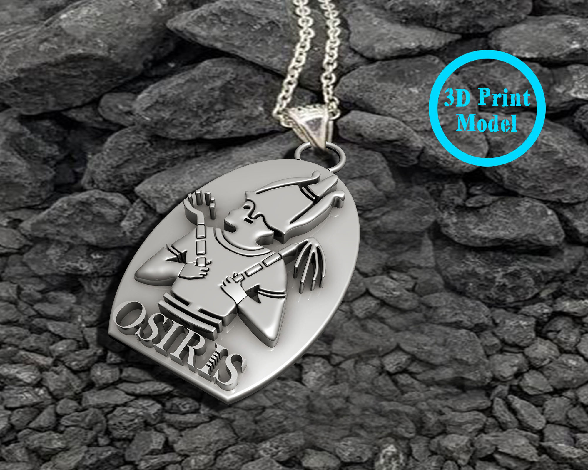 Osiris Egyptian God Pendant Ancient Necklaces Pharaonic jewelry 3D ...
