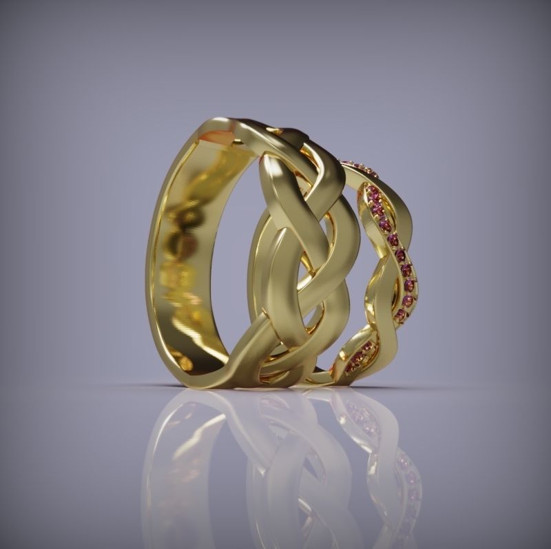 Braided Rings free 3D model 3D printable | CGTrader