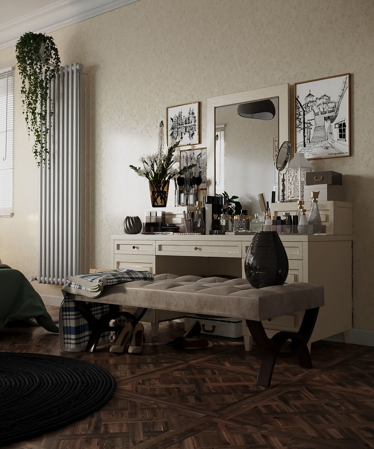 Modern Bedroom Design Corona Render 3D model | CGTrader