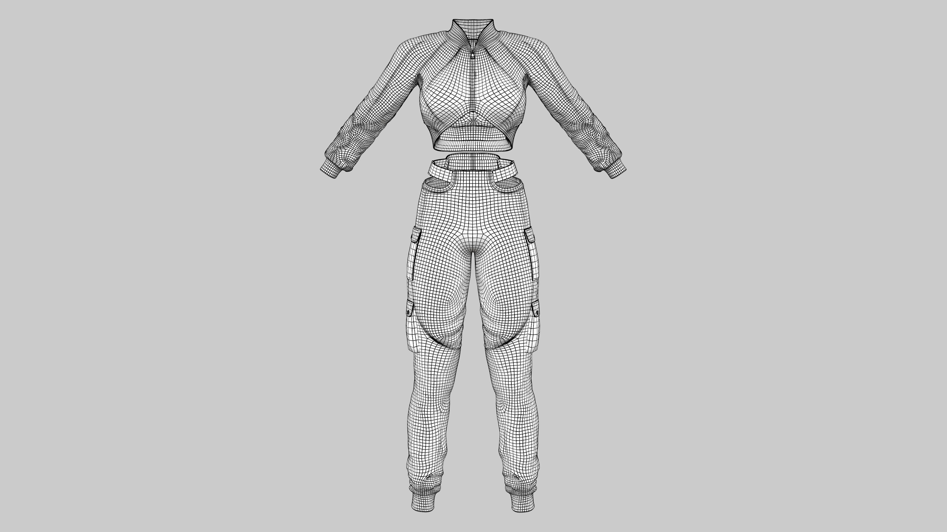 3D model Futuristic Tracksuit Sportswear Outfit VR / AR / low-poly ...