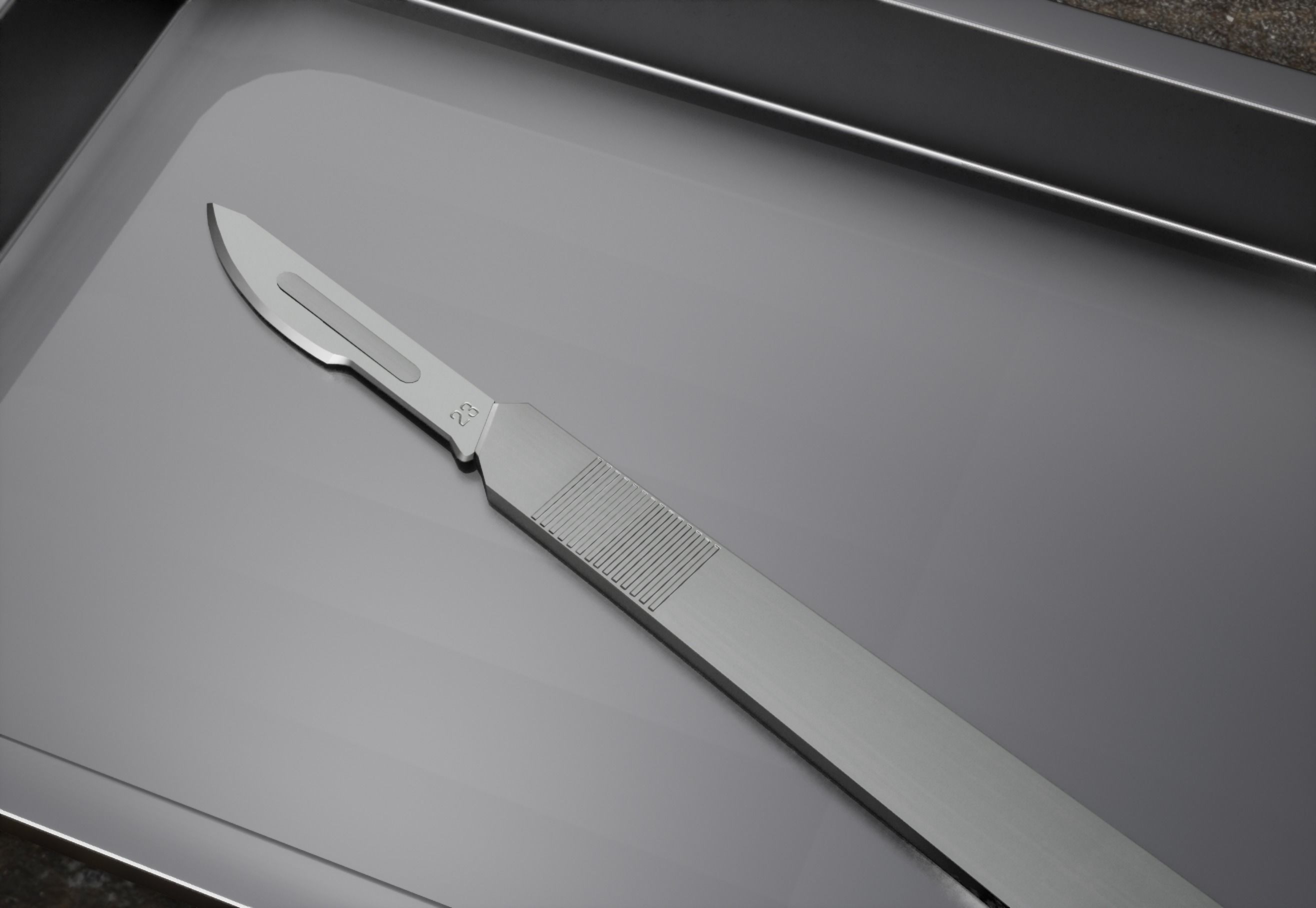 3D model Scalpel set of knives in tray VR / AR / low-poly | CGTrader