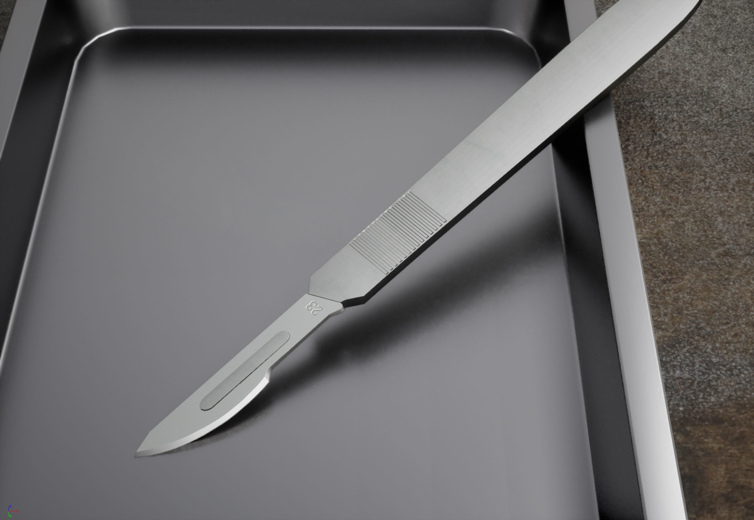 3D model Scalpel set of knives in tray VR / AR / low-poly | CGTrader