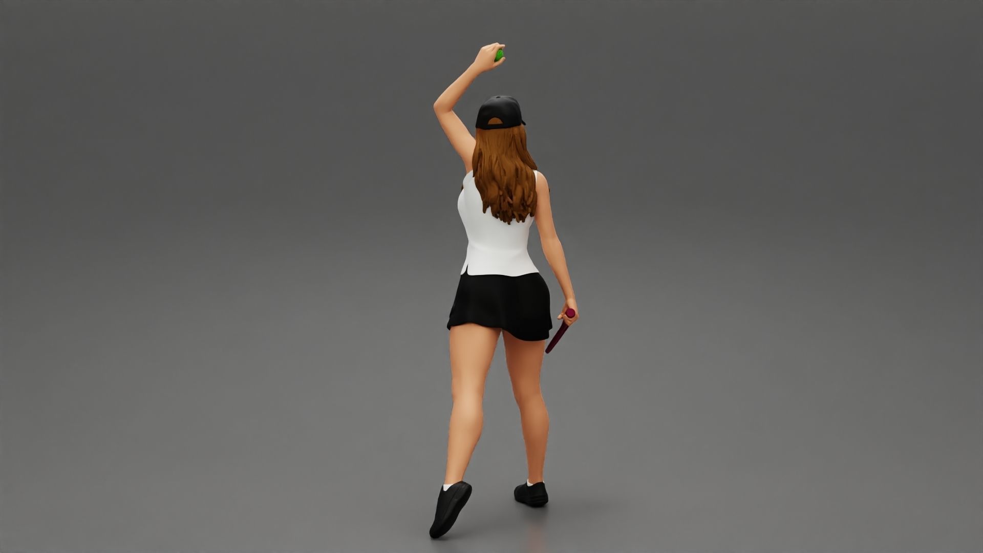 woman throwing tennis ball 3D model 3D printable | CGTrader