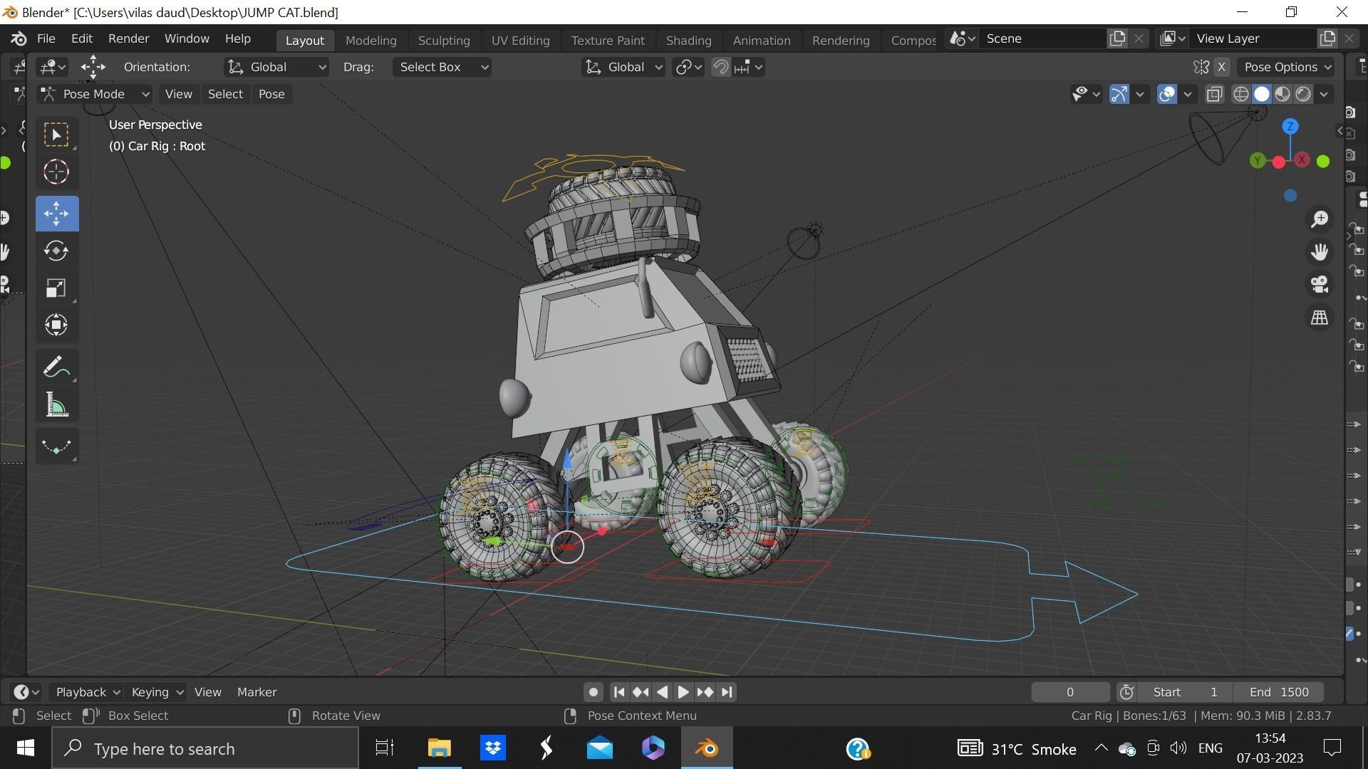 MONSTER CAR WITH RIG 3D model animated rigged | CGTrader