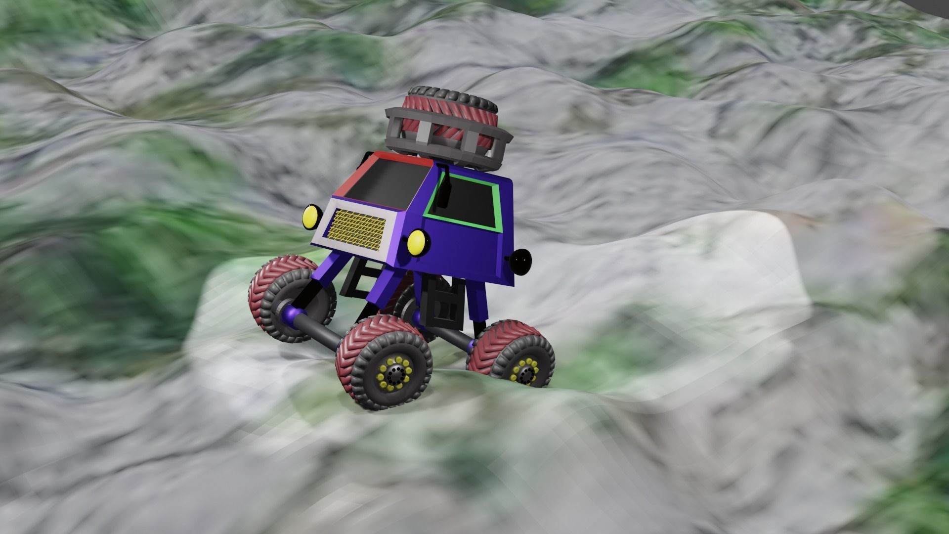 MONSTER CAR WITH RIG 3D model animated rigged | CGTrader