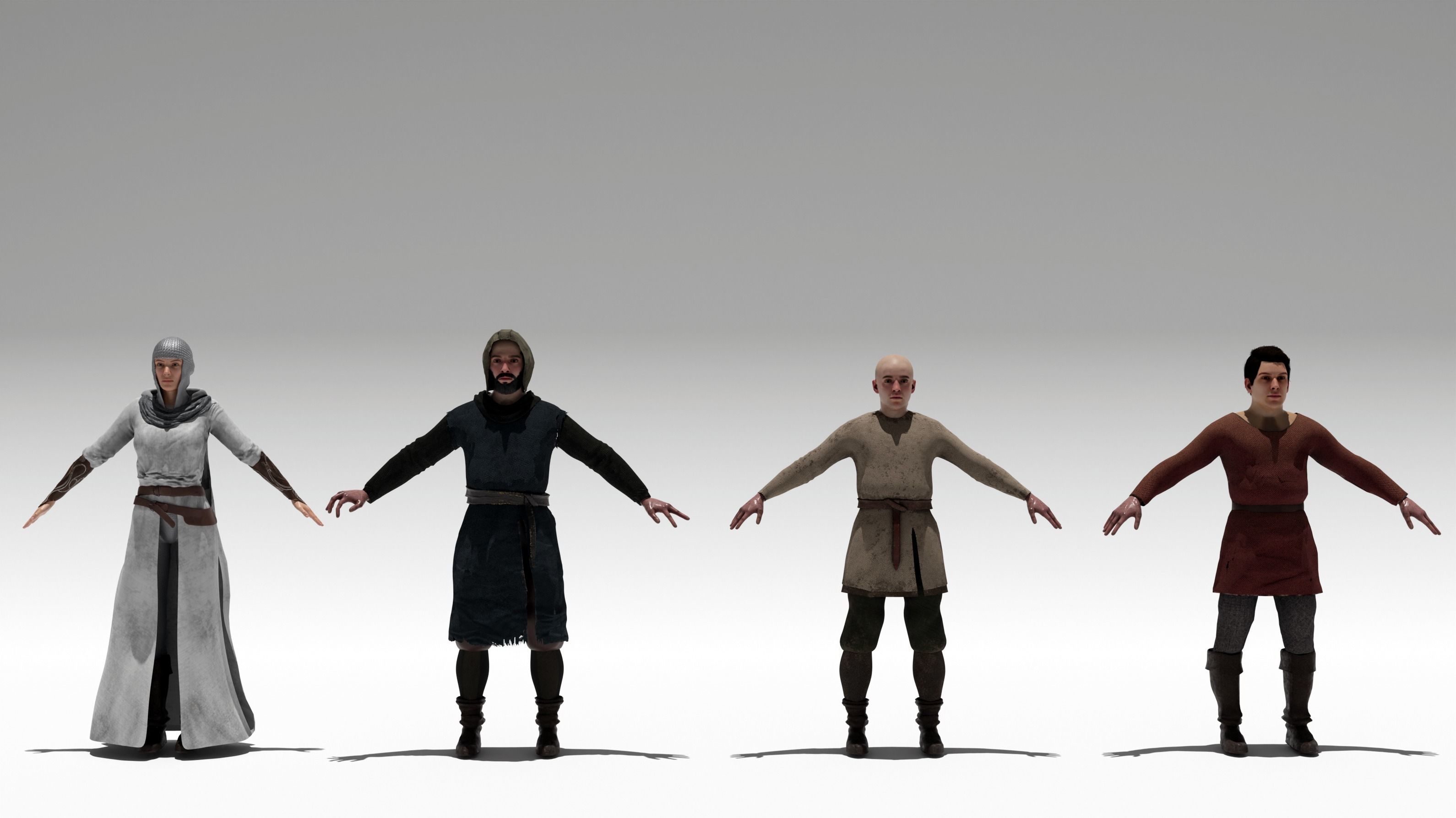 3D model medieval human pack VR / AR / low-poly | CGTrader